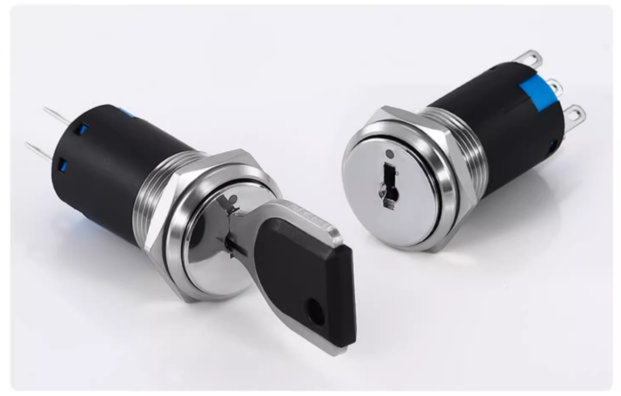 Yi Jia GQ16 Key-Lock Selector Metal Push Button Switch - Yi Jia Button